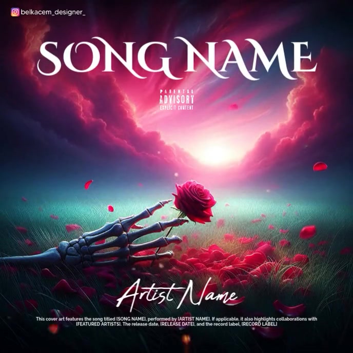 Copy of Purple Maximalist Roses Sunset Album Cover | PosterMyWall