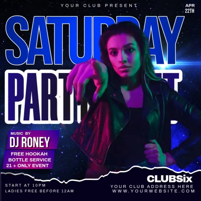 Purple Maximalist Saturday Night Party Instagram Post Template ...