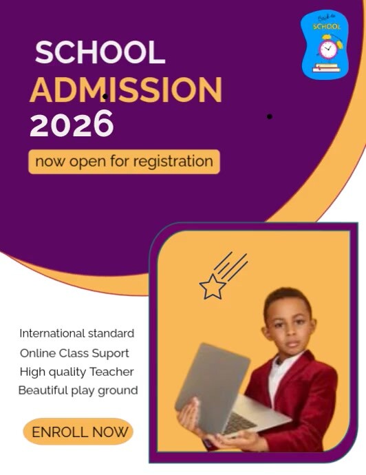 Purple Maximalist School Admission Flyer (us Letter) Template ...