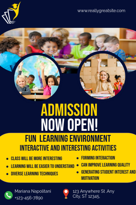 Purple Maximalist School Admission Opening Po Template | PosterMyWall