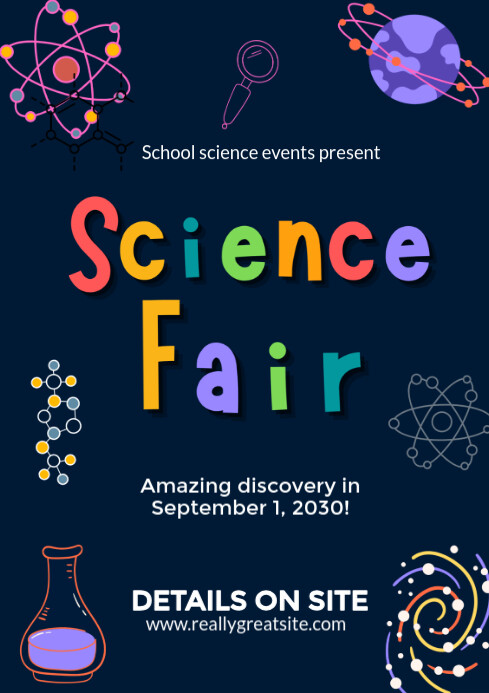 Copy of Purple Maximalist Science Fair Flyer A4 | PosterMyWall