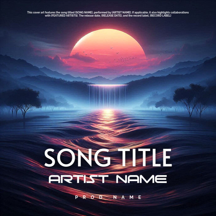 Purple Maximalist Sea Sunset Album Cover Templat | PosterMyWall