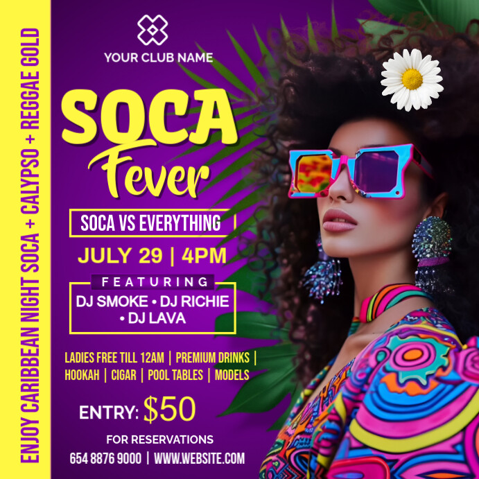 Copy of Purple Maximalist Soca Fever Instagram Post | PosterMyWall