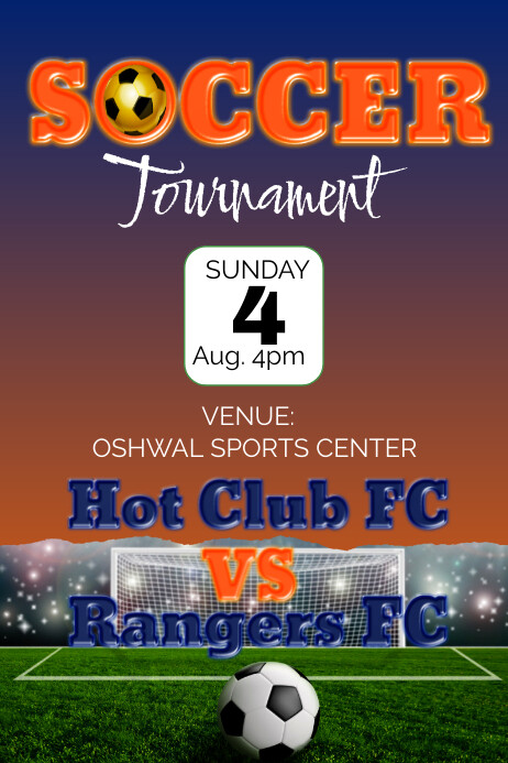 Purple Maximalist Soccer Football Ad Poster Templat | PosterMyWall