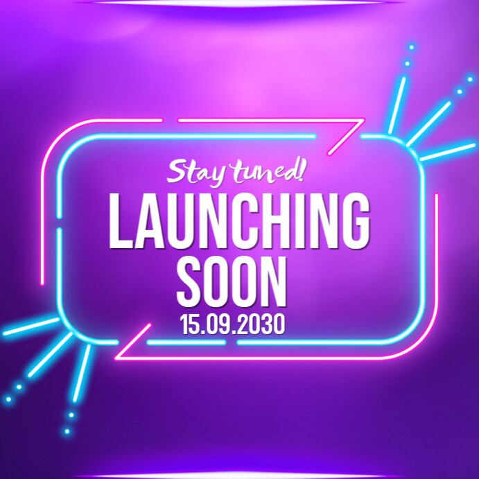 Purple Maximalist Stay Tuned Launching Soon Instagram Post Template ...