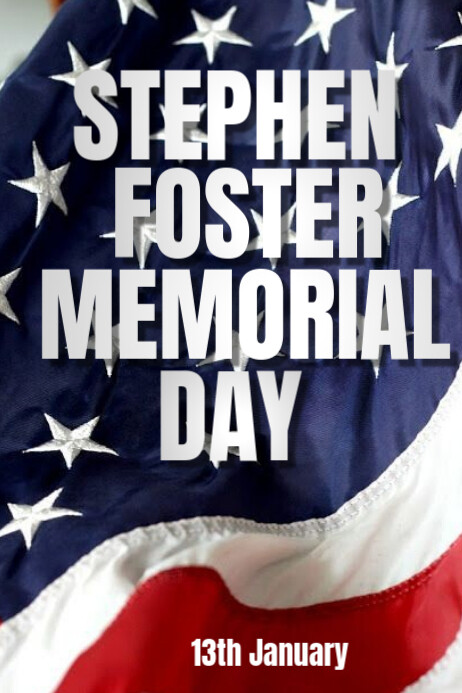 Copy of Purple Maximalist Stephen Foster Memorial Day Poster | PosterMyWall