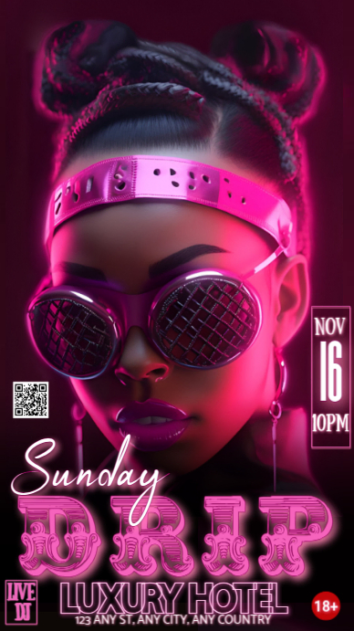 Copy of Purple Maximalist Sunday Drip Party Poster, Flyer Instagram ...