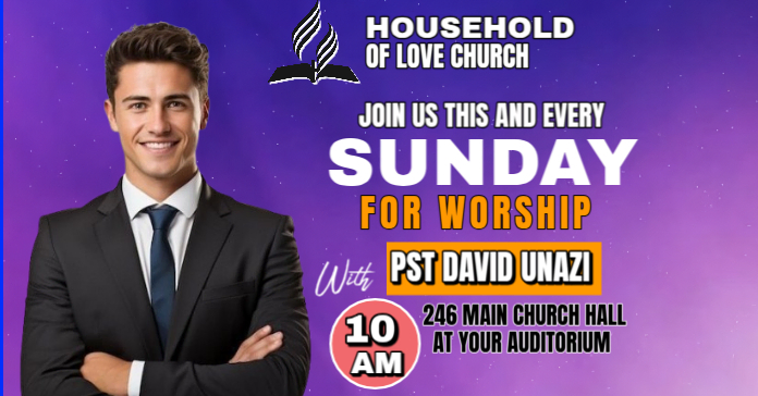 Purple Maximalist Sunday Service Announcement Facebook Ad Template ...