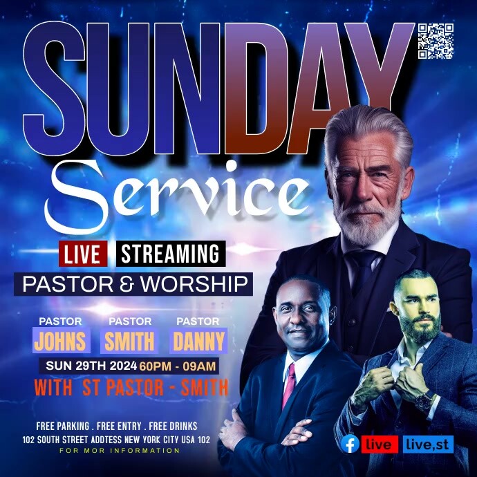 Purple Maximalist Synday Swevicws Square (1:1 Template | PosterMyWall