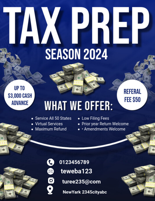 Copy of Purple Maximalist Tax Prep Flyer (us Letter) | PosterMyWall