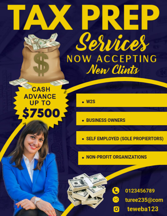 Copy of Purple Maximalist Tax Prep Services Flyer Flyer Flyer (us ...