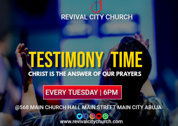 Purple Maximalist Testimony Time Postcard Template | PosterMyWall