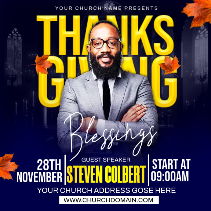 Plantilla de Purple Maximalist Thanks Giving Church Instagram Post ...