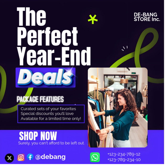 Purple Maximalist The Perfect Year End Deals Instagram Post Template ...