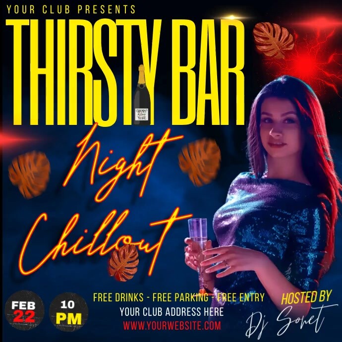 Plantilla de Purple Maximalist Thirsty Bar Night Party Ins | PosterMyWall