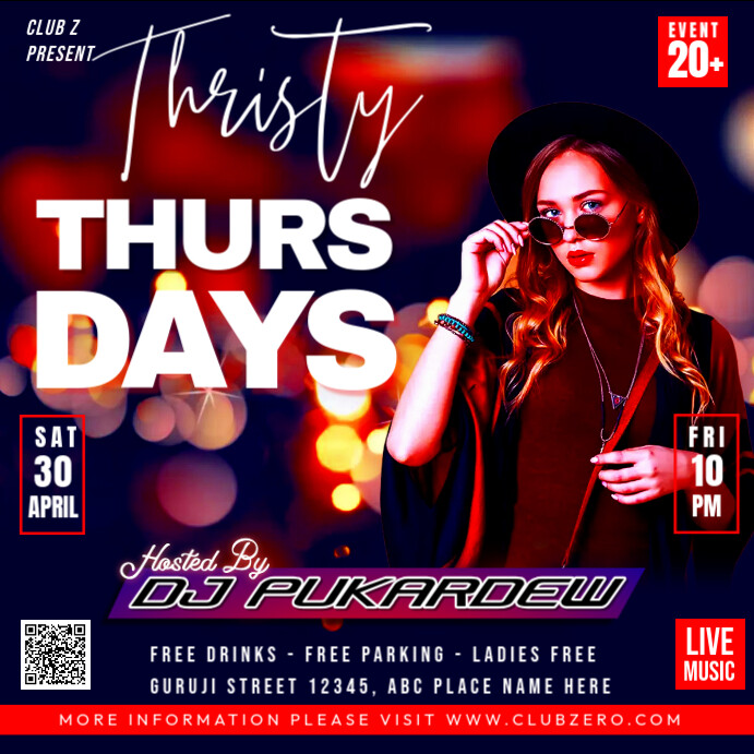 Purple Maximalist Thursday Night Instagram Post Template | PosterMyWall