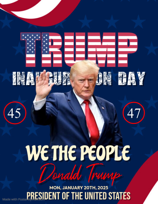 Purple Maximalist Trump Inauguration Day For January 2025 Flyer (us ...