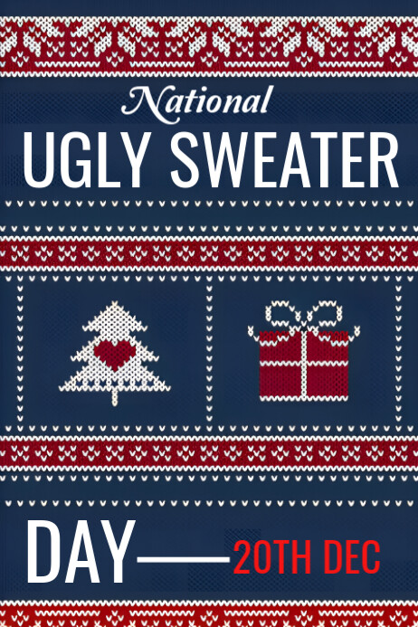 Purple Maximalist Ugly Sweater Day Poster Template | PosterMyWall