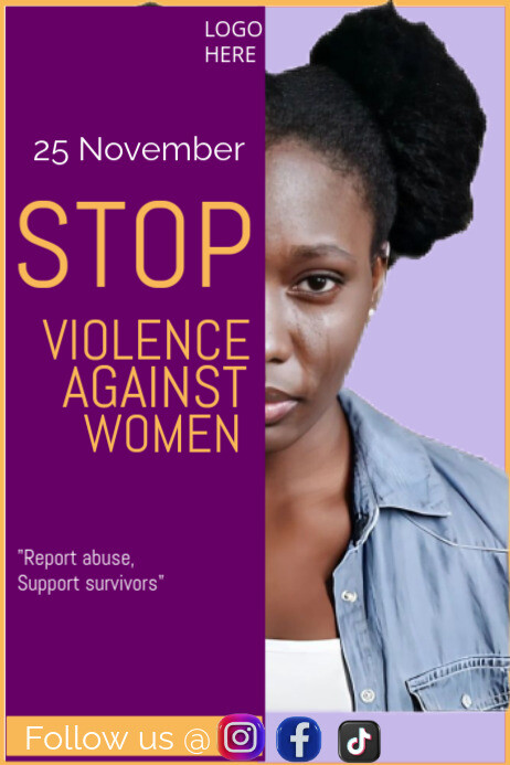 Purple Maximalist Unite Against Abuse Poster Template | PosterMyWall