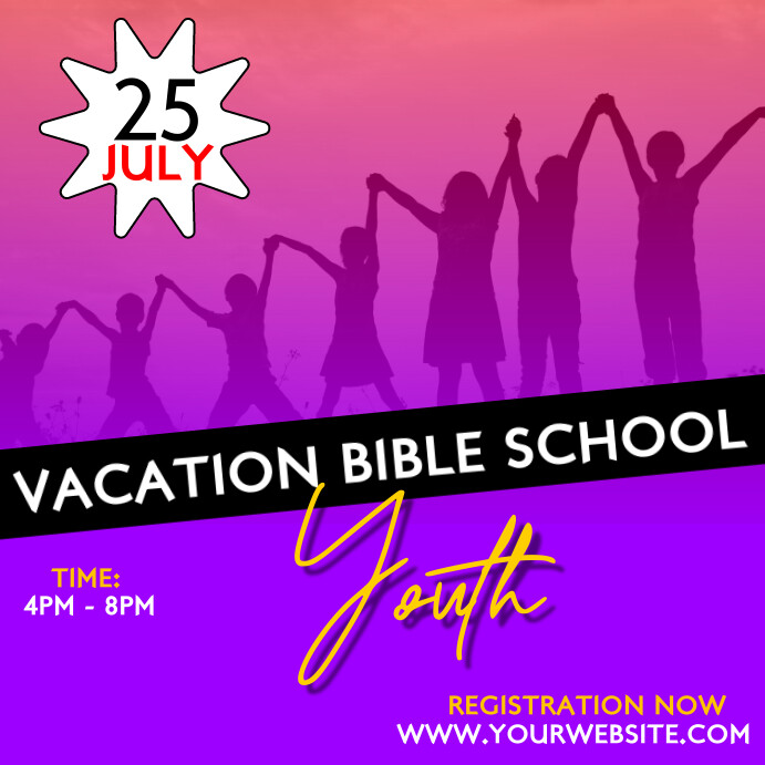 Purple Maximalist Vbs Instagram Post Template | PosterMyWall