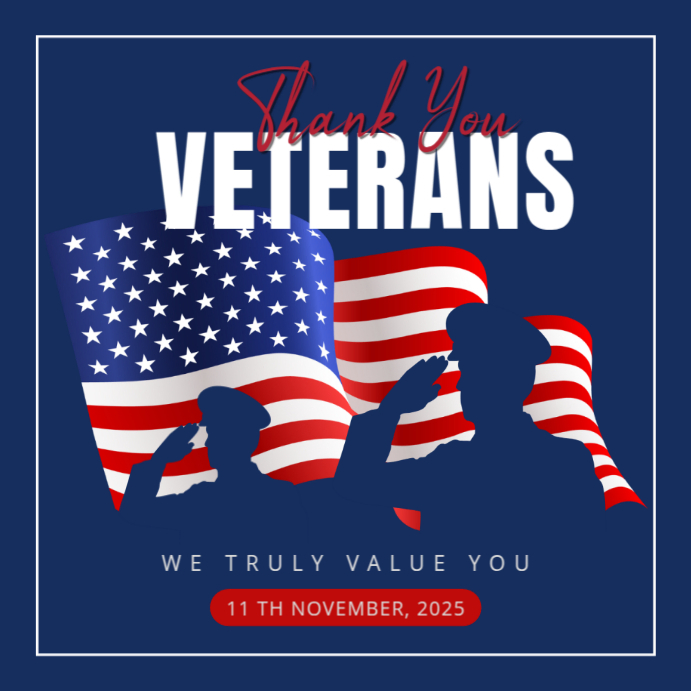 Purple Maximalist Veterans Day Online Wish Flyer Design Instagram Post Template | PosterMyWall