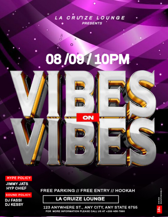Copy of Purple Maximalist Vibes On Vibes Flyer (us Letter) | PosterMyWall