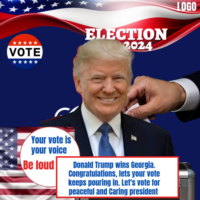 Plantilla de Purple Maximalist Vote Donald Trump And Donald Trump Wins ...