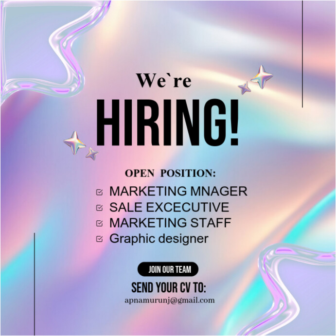 Purple Maximalist We Are Hiring Flyers Instagram Post Template ...