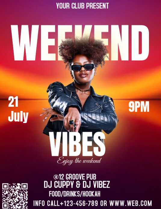 Copy of Purple Maximalist Weekend Vibes Flyer (us Letter) | PosterMyWall