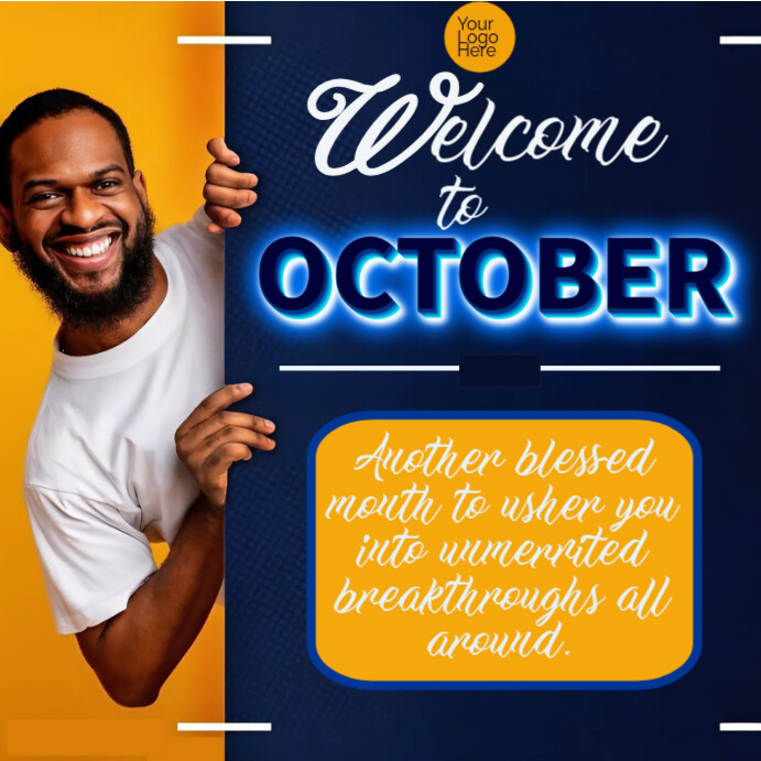 Purple Maximalist Welcome To October Instagram Post Template | PosterMyWall