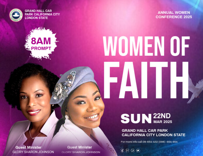 Purple Maximalist Women Conference Invitation Template Flyer (us Letter ...