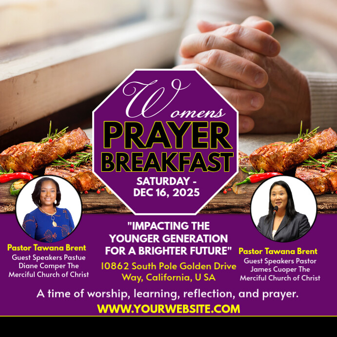 Copy of Purple Maximalist Womens Prayer Breakfast Flyer Instagram Post ...