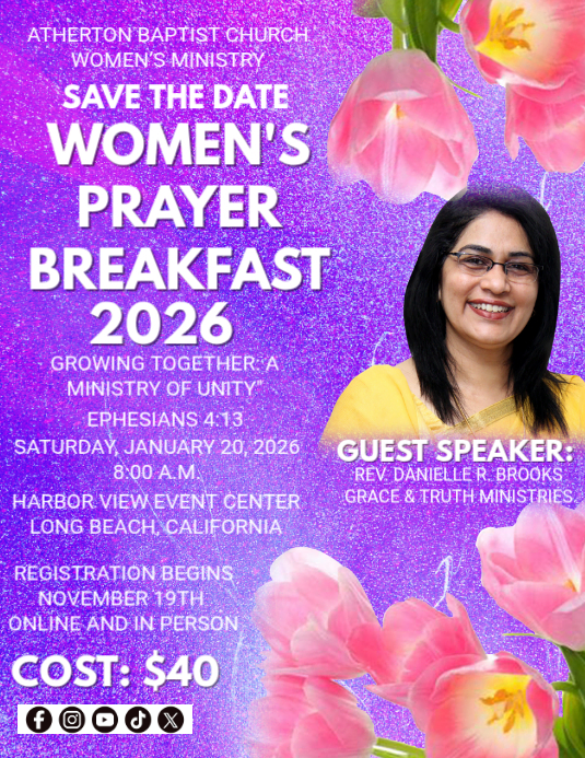 Purple Maximalist Womens Prayer Breakfast Flyer (us Letter) Template ...