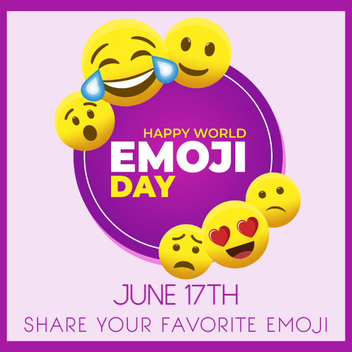 Copy of Purple Maximalist World Emoji Day Instagram Post | PosterMyWall