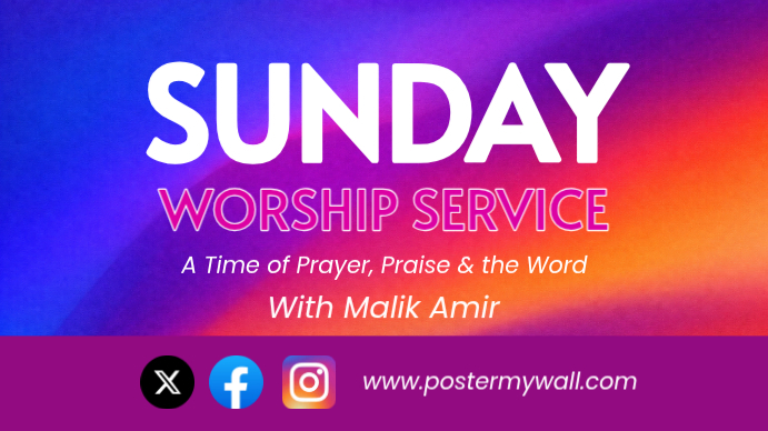 Plantilla de Purple Maximalist Worship Church Service Youtube Thumbnail ...