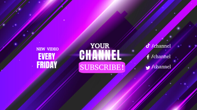Purple Maximalist Y Youtube Channel Cover Photo Template | PosterMyWall
