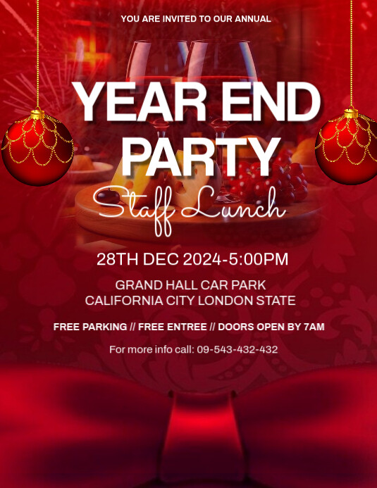 Purple Maximalist Year End Party Invitation Template Design Flyer (us ...