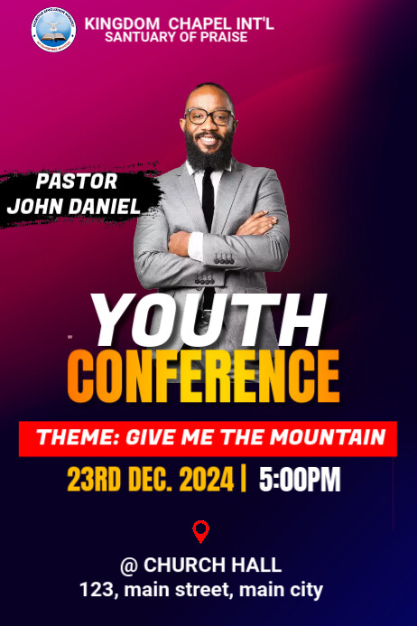 Purple Maximalist Youth Conference Flyer Poster Template | PosterMyWall