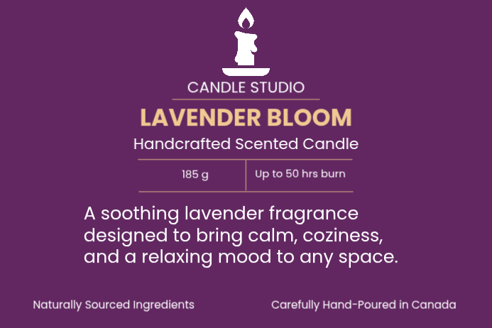 Purple minimalist Candle Label Template | PosterMyWall