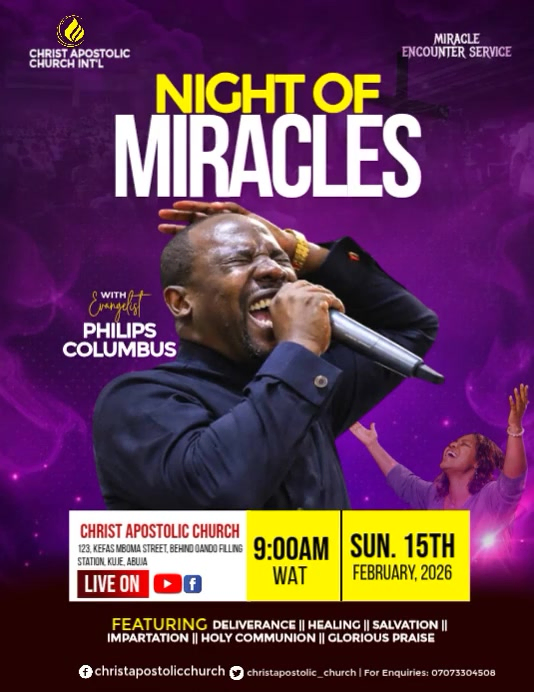 Purple Miracle Encounter Service Flyer Video Template | PosterMyWall