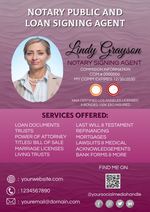 Copy of Purple Mobile Notary Service Poster | PosterMyWall