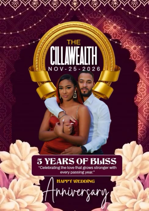 Plantilla de Purple Modern & Minimal “elegant Wedding Anniversary Video ...