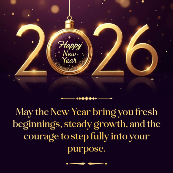 Purple Modern & Minimal 2026 Golden New Year Instagram Post Template ...