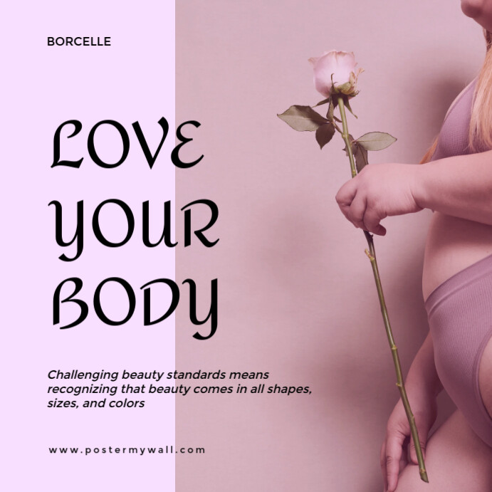 Purple Modern & Minimal Aesthetic Body Positivity Pos Instagram ...