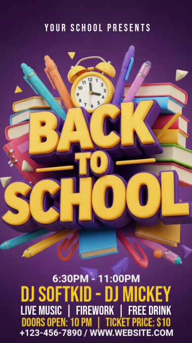 Copy of Purple Modern & Minimal Back To School Event Instagram Story ...
