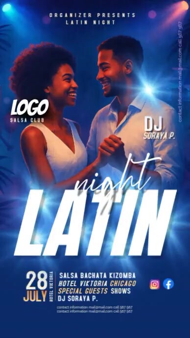 Copy of Purple Modern & Minimal Blue Light Dance Event Latin Instagram ...