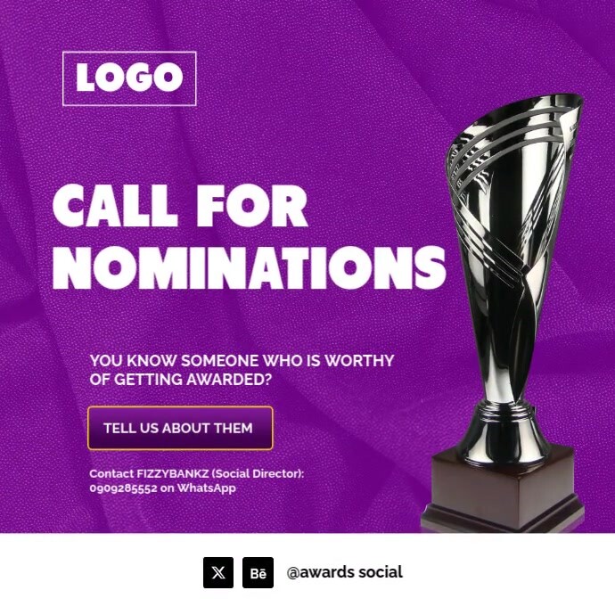 Copy of Purple Modern & Minimal Call For Nominations Instagram Post ...
