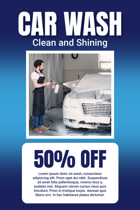 Purple Modern & Minimal Car Wash Poster Template | PosterMyWall