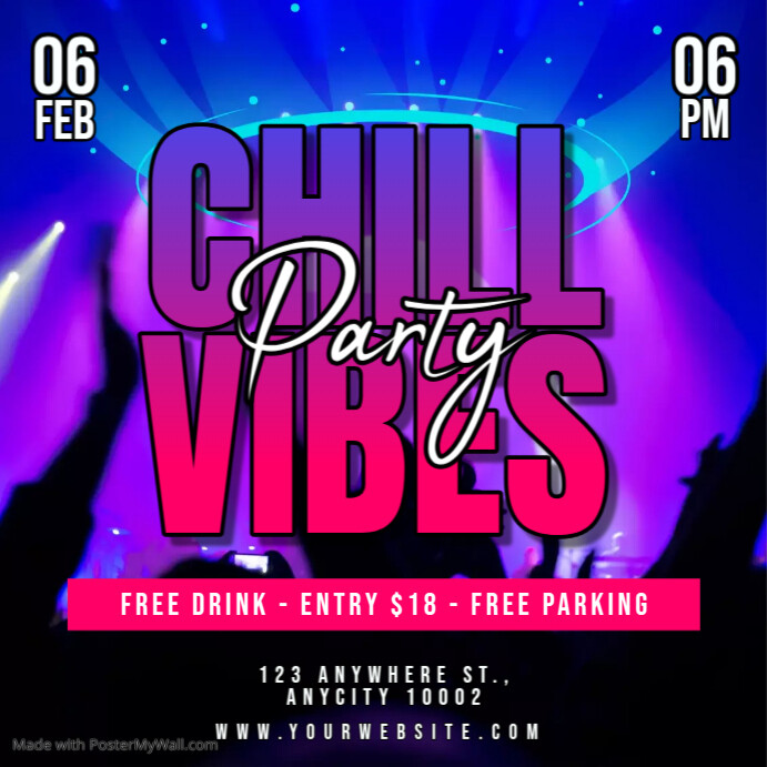 Copy of Purple Modern & Minimal Chill Vibes Party Pos Instagram ...