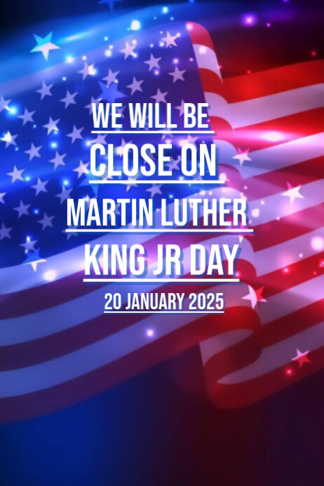 Copy of Purple Modern & Minimal Close For Martin Luther King Jr Day ...